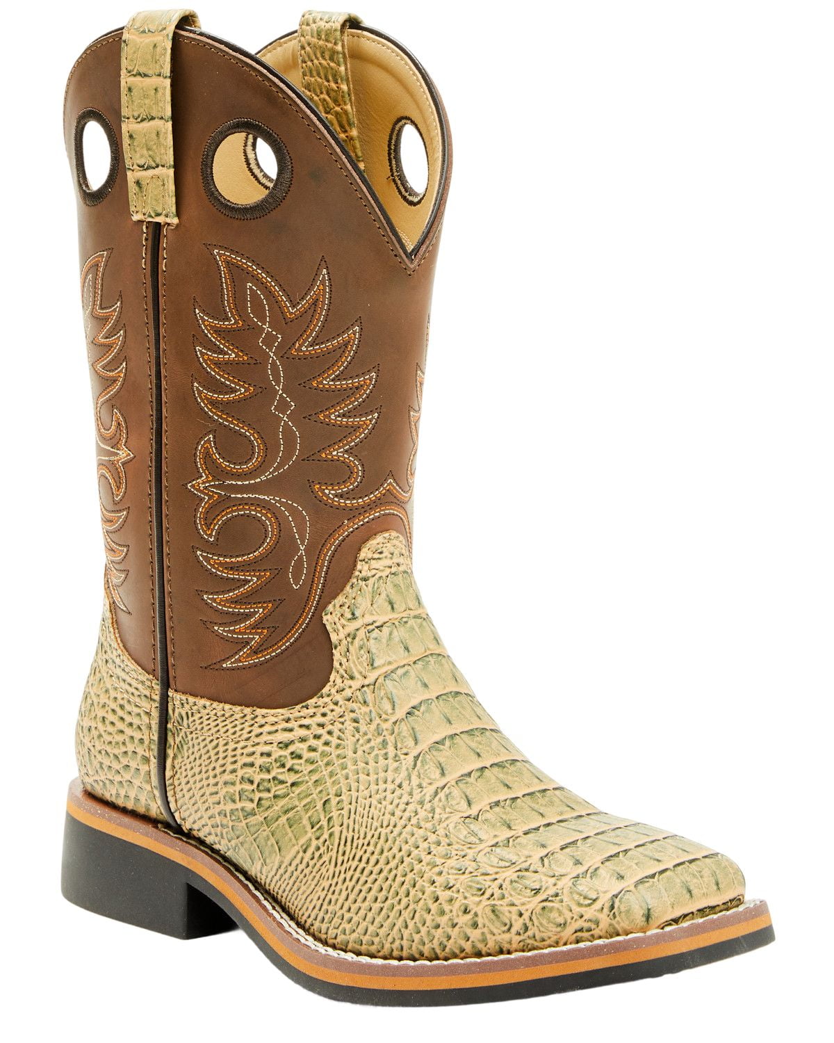 Cody James Boys' Little Gator Print Western Boot Broad Square Toe ...
