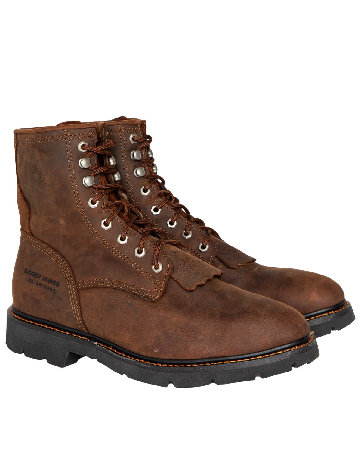 Cody James Men's 8" Mustang Waterproof Lace-Up Kiltie Work Boot Soft ...