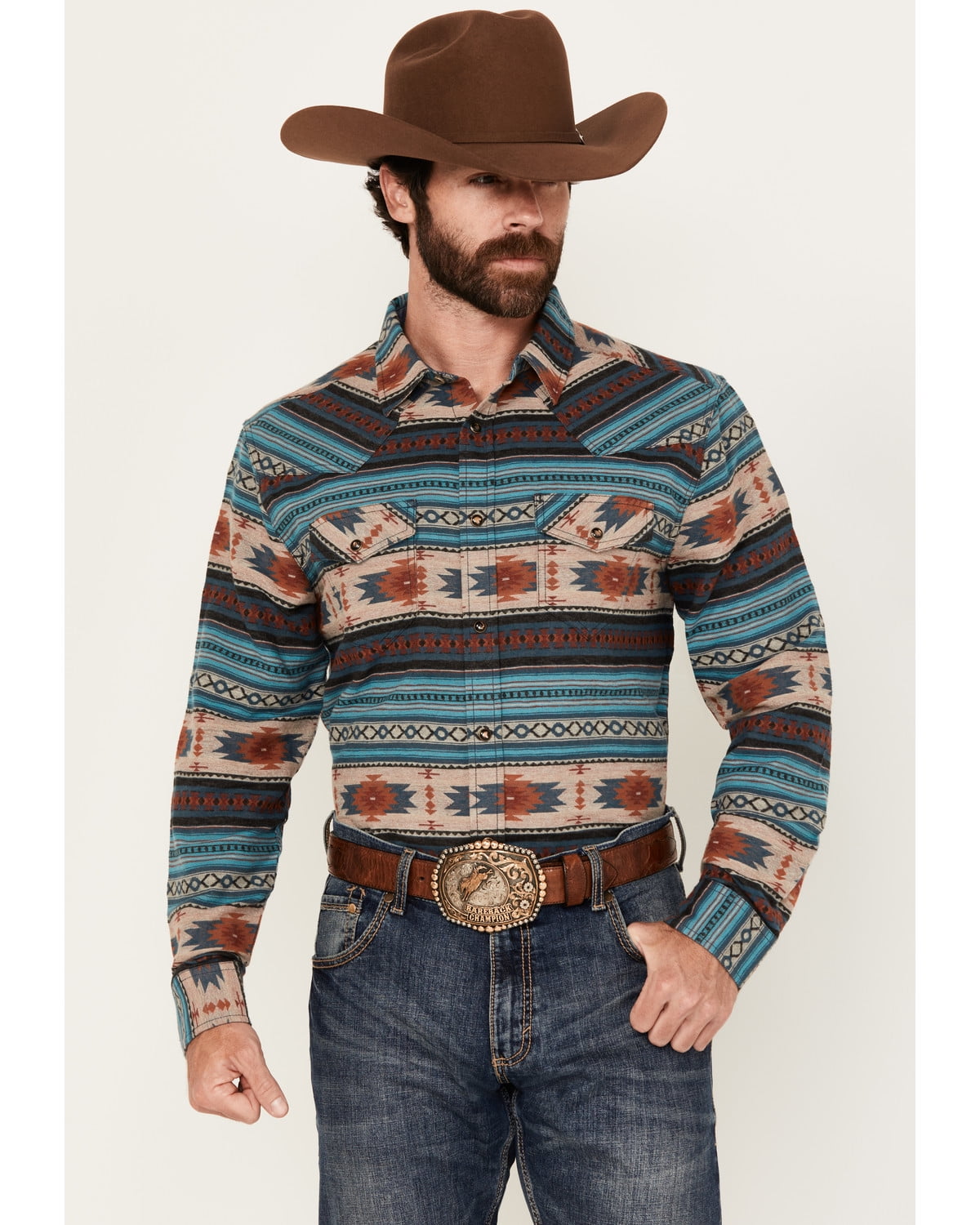 Cody James Men's Bandera Southwestern Striped Long Sleeve Snap Western ...