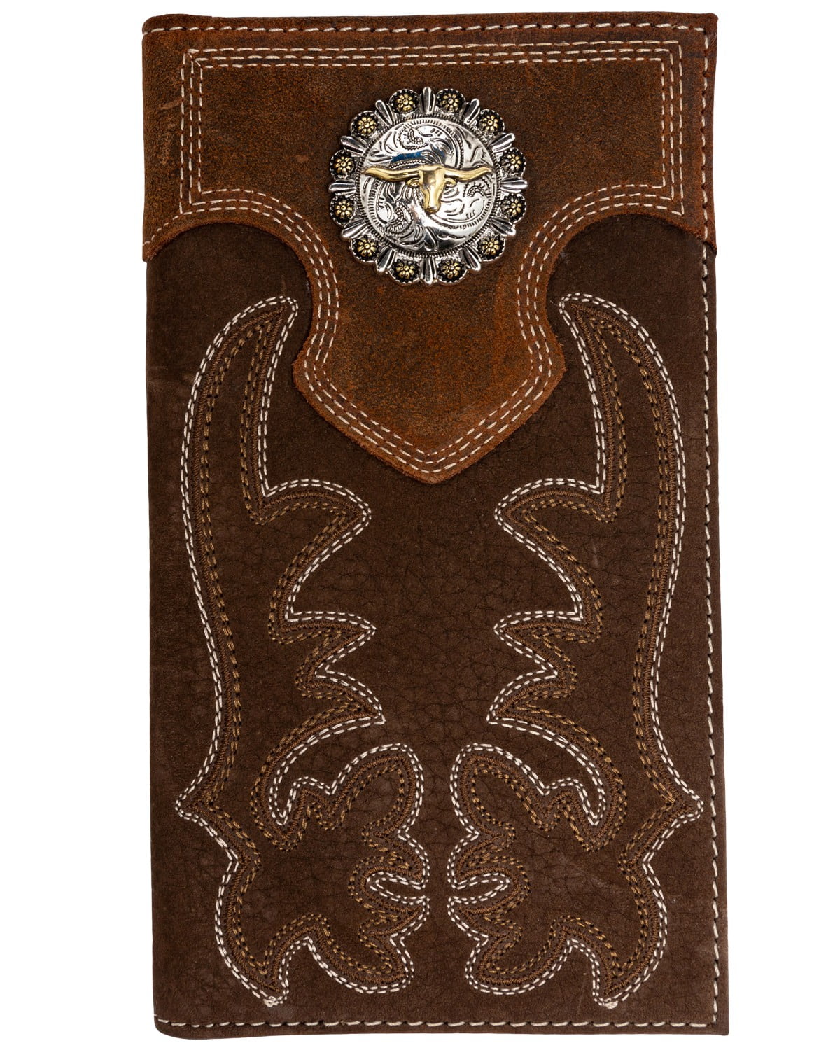 Cody James Men's Boot Stitch Long Horn Leather Checkbook Wallet ...