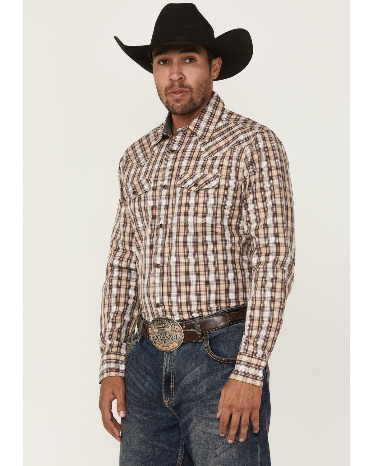 Cody James Men's Bradford Plaid Print Long Sleeve Snap Western Shirt ...