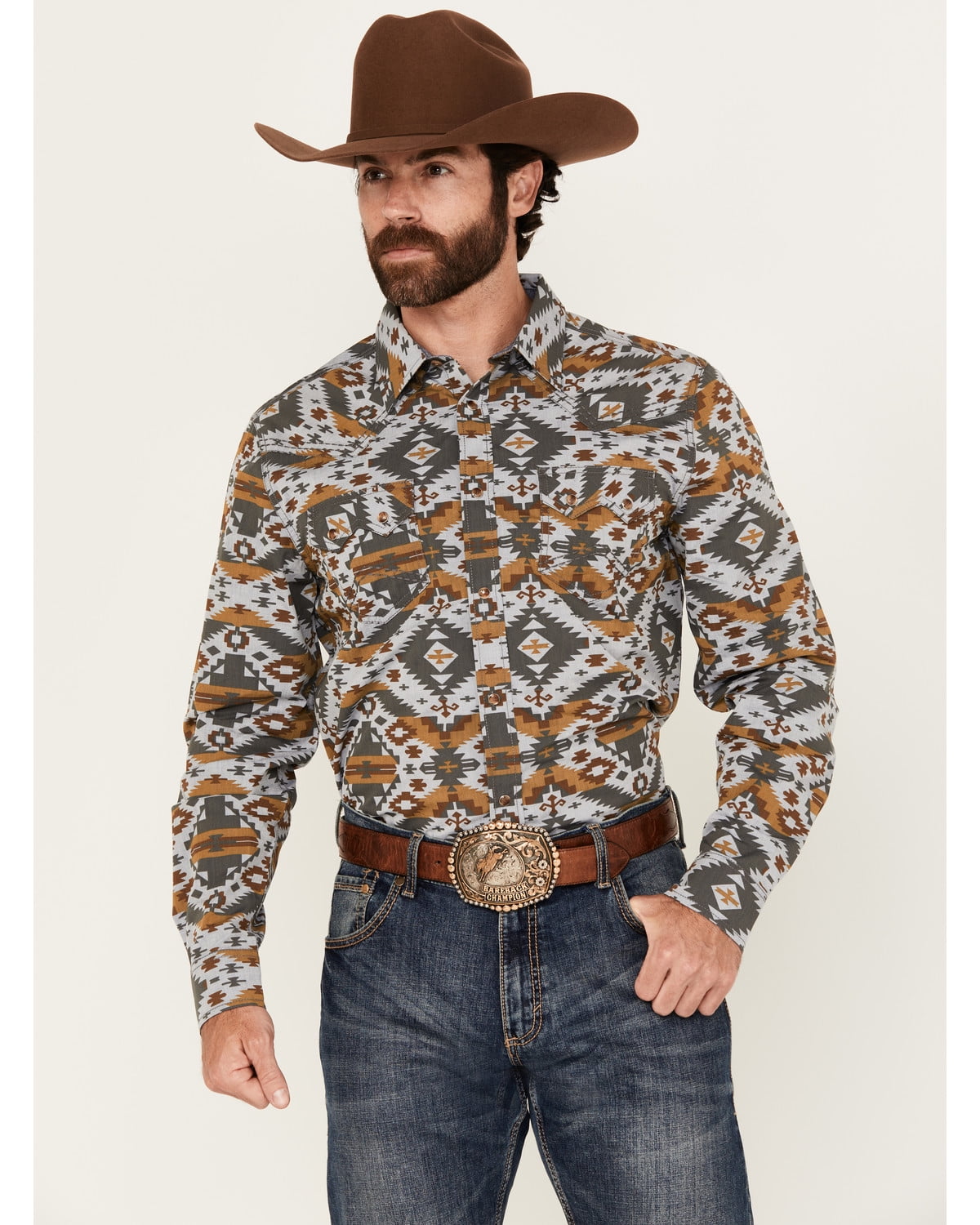 Cody James Men's Buckle Up Southwestern Print Long Sleeve Snap Western ...