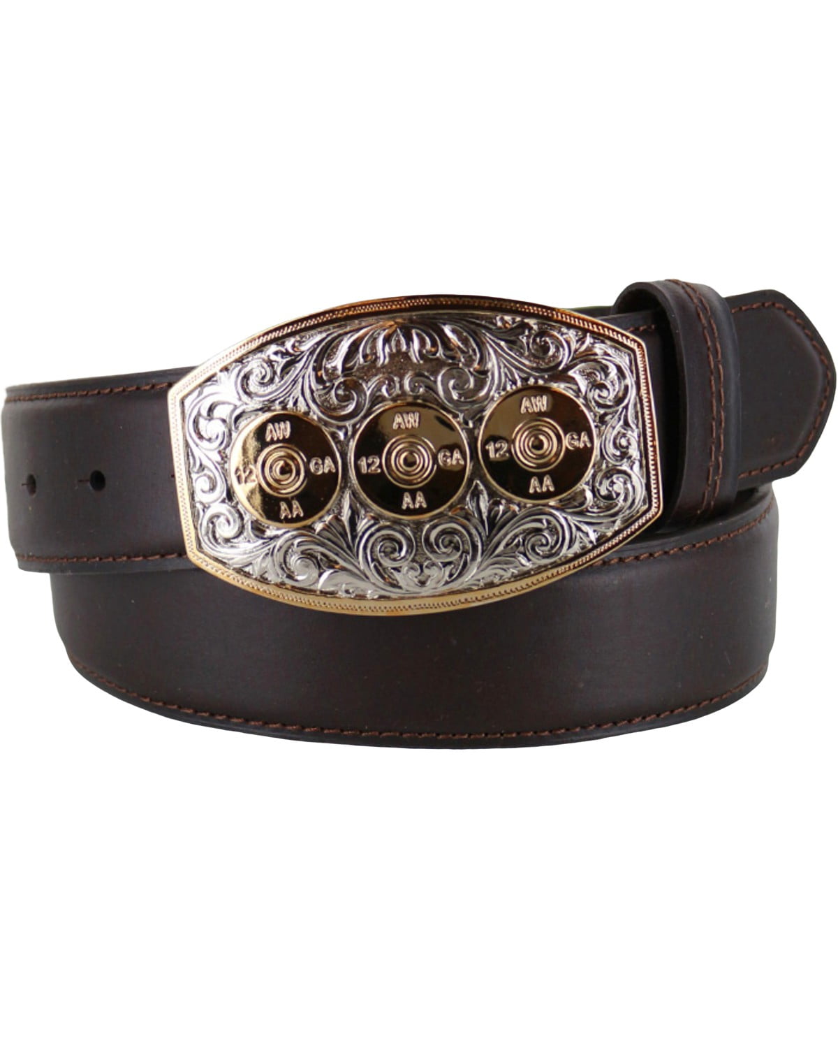 Cody James Men's Bullet Buckle Leather Belt Brown 42 - Walmart.com