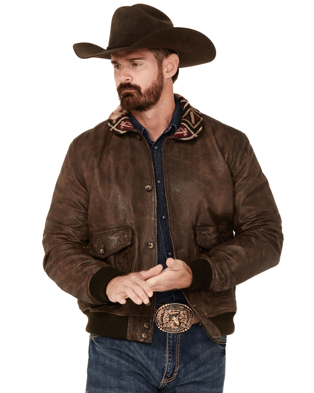 Cody James Men's Button-Down Bomber Jacket - CJFA23O8-BRN - Walmart.com