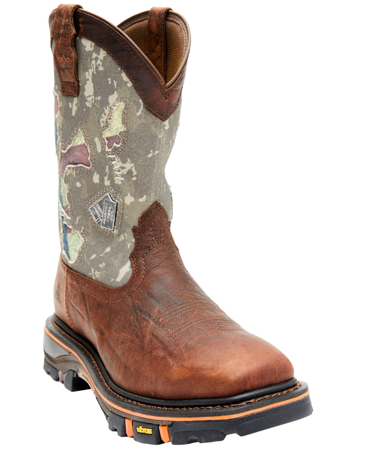 Cody James Men S 12 Camo Decimator Western Work Boot Soft Toe Brown 7