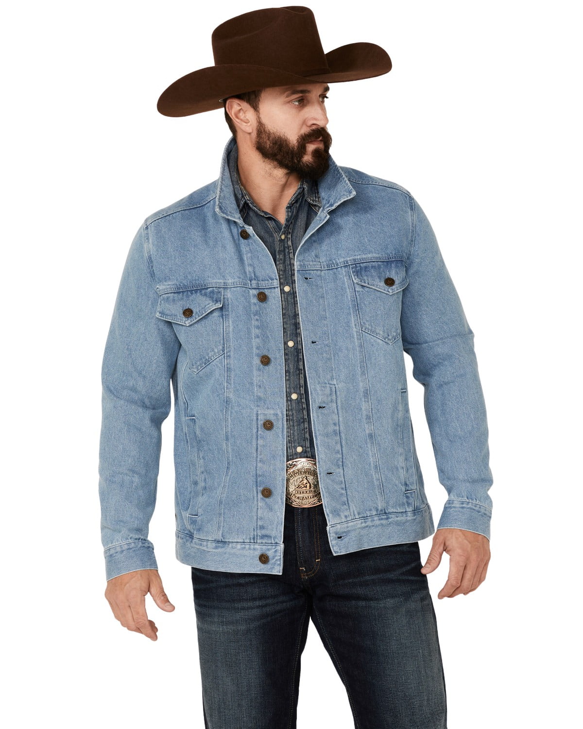 Cody James Men's Light Wash Denim Jacket, Button-Front, Indigo, X-Large ...