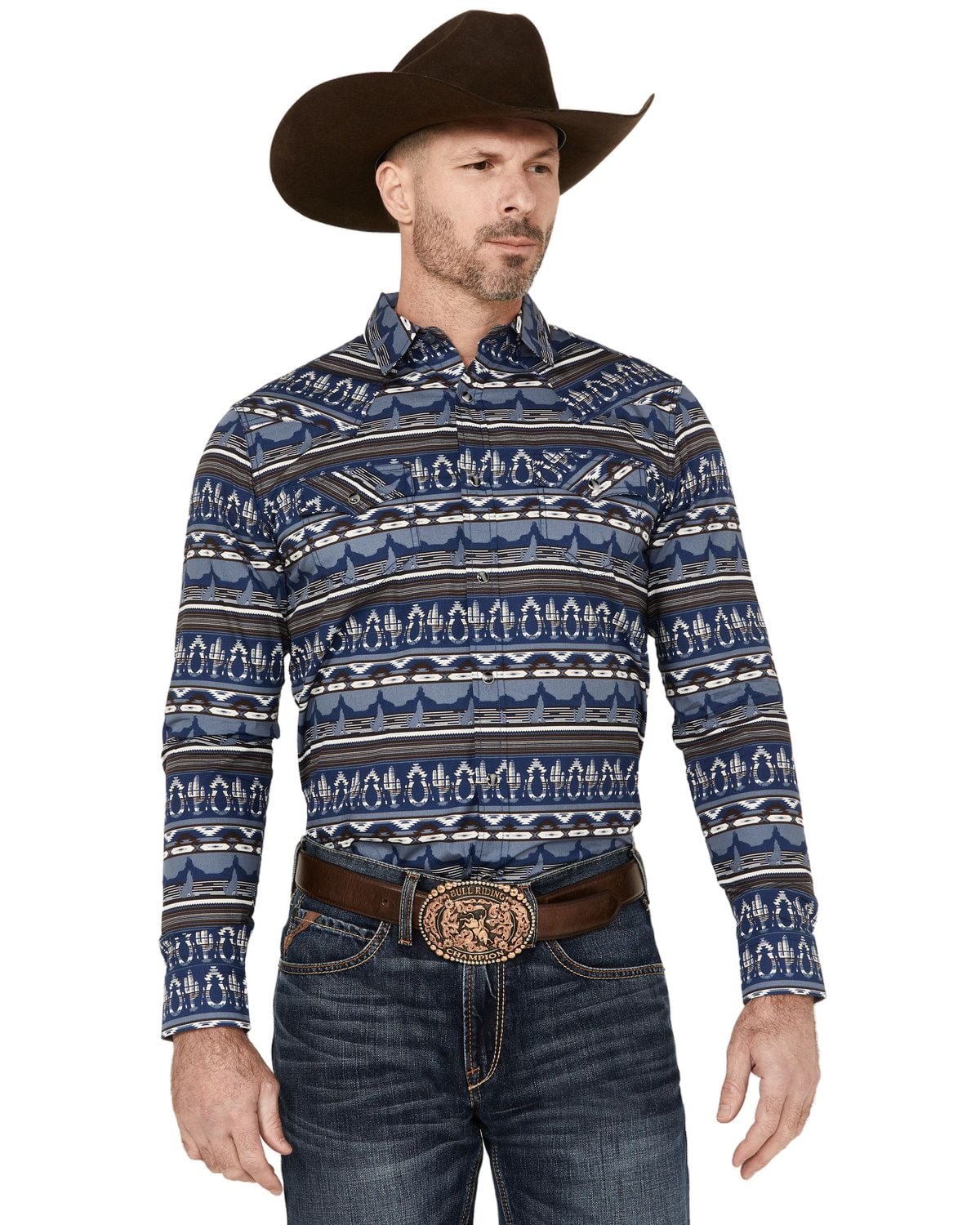 Cody James Men's Coyote Trail Southwestern Print Long Sleeve Snap ...