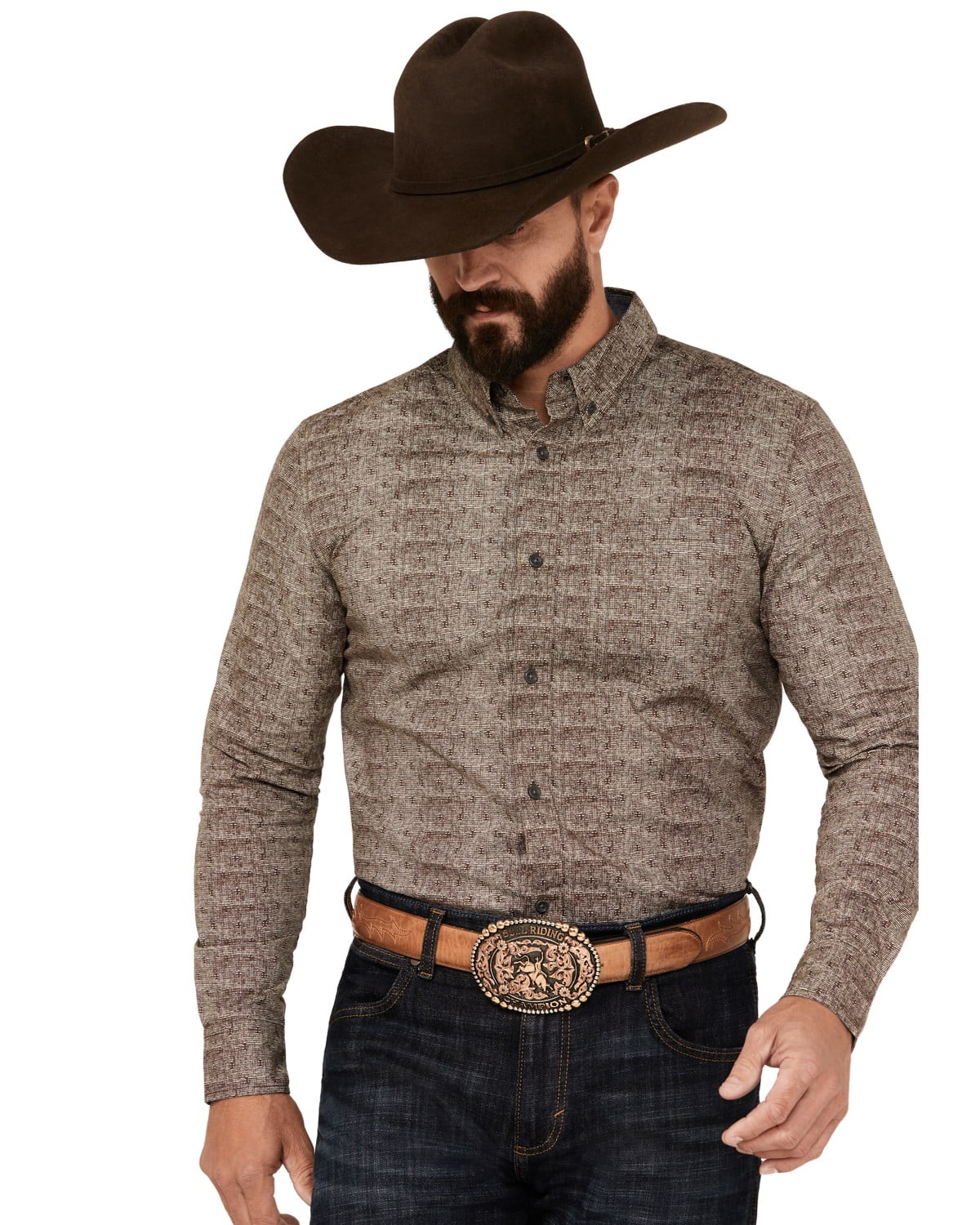 Cody James Men's Crossed Geo Print Long Sleeve Button-Down Stretch ...