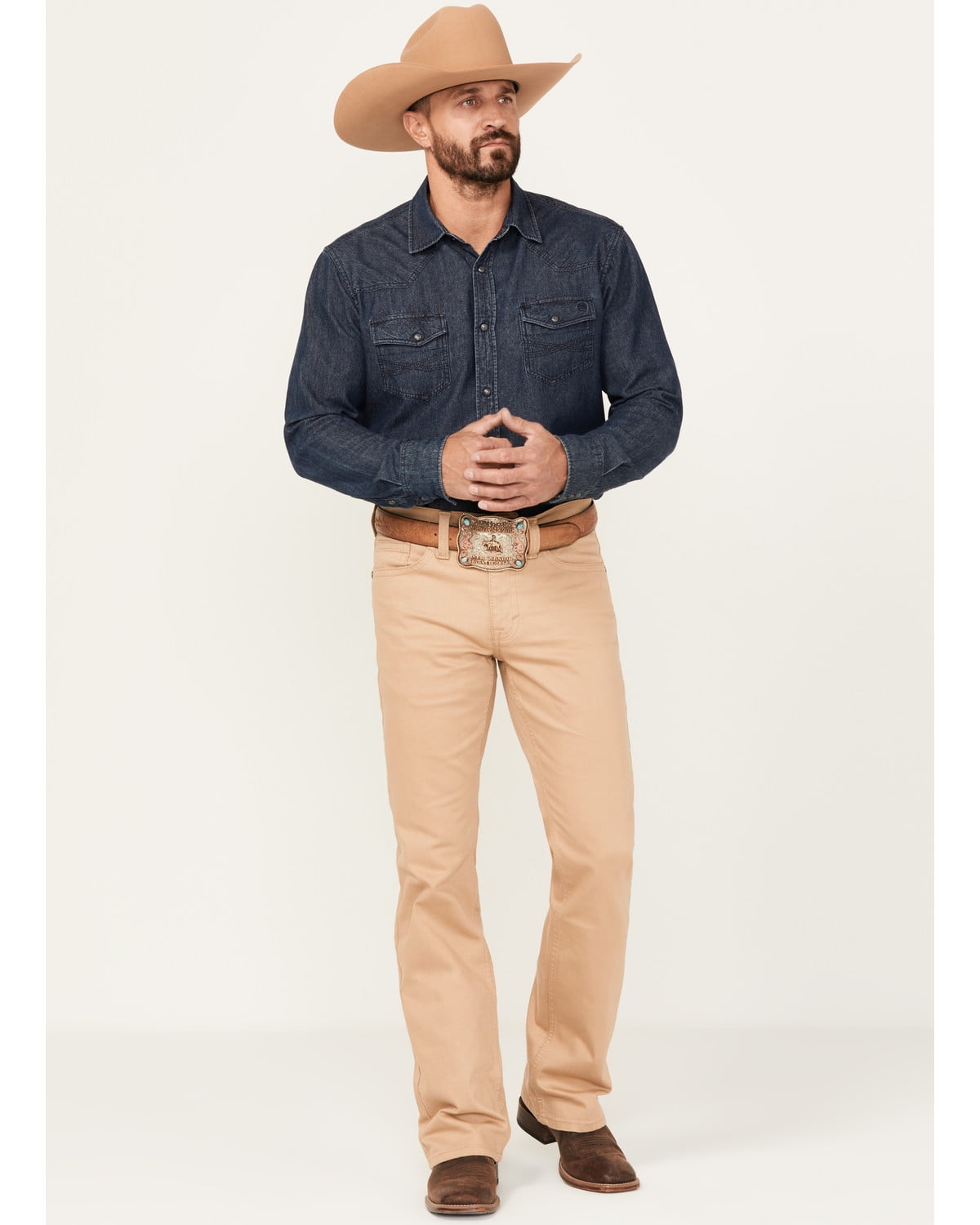 Cody James Men's Dalton Wash Wyatt Slim Bootcut Stretch Denim Jeans Tan ...