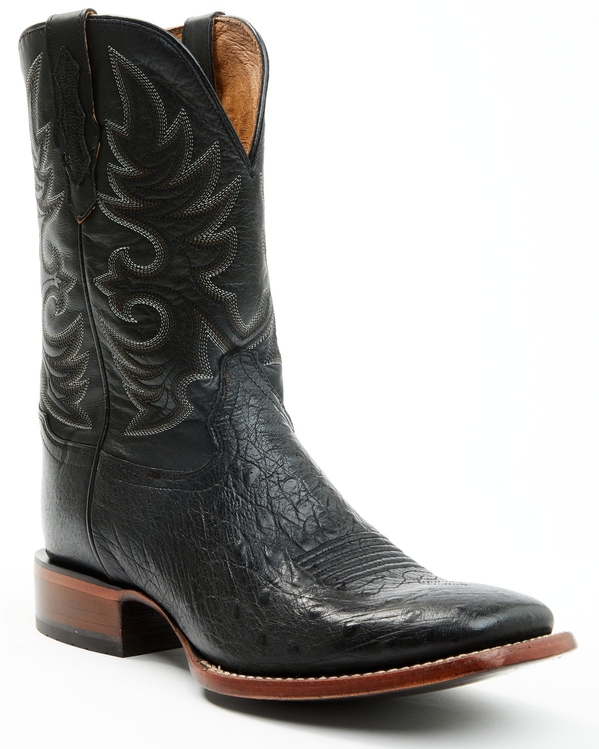 Cody James Men's Exotic Full Quill Ostrich Western Boot Broad Square Toe Black 11 D(M) US ...