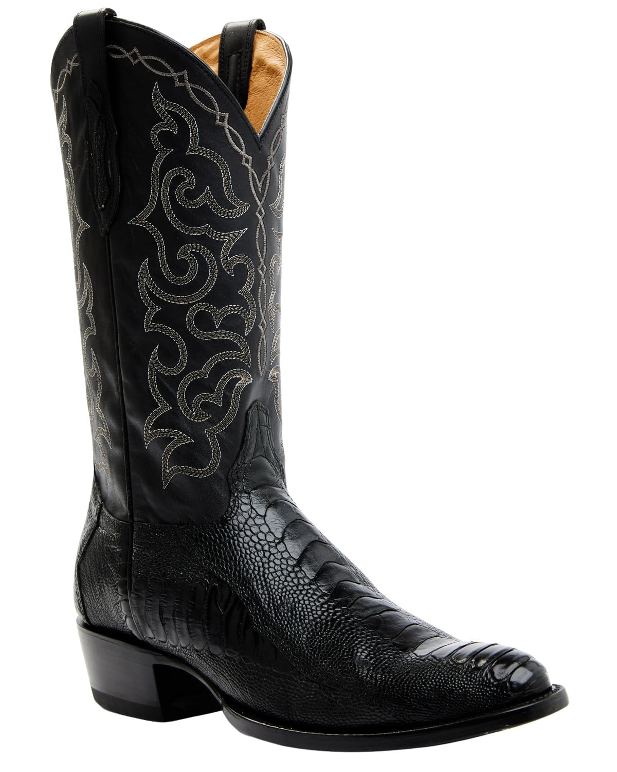 Cody James Men's Exotic Ostrich Leg Western Boot Round Toe Black 8.5 D ...