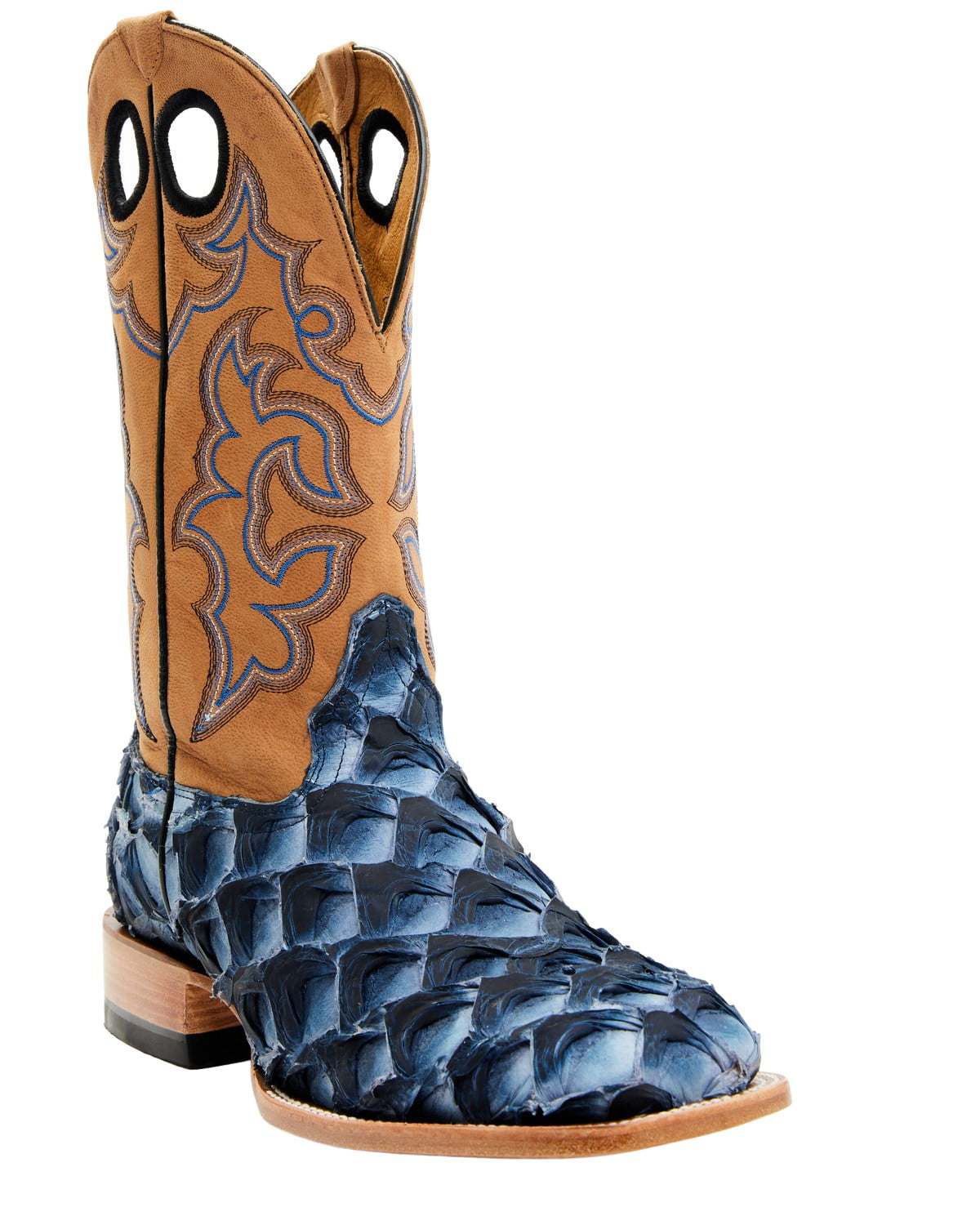 Cody James Men's Exotic Pirarucu Western Boot Broad Square Toe Blue 9 ...