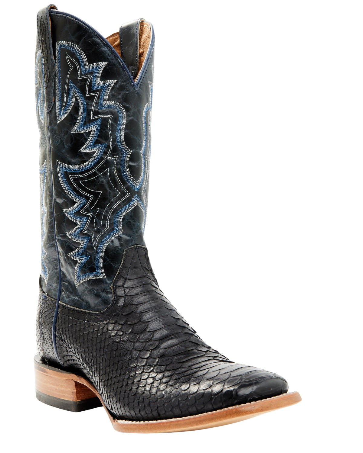 Cody James Men's Exotic Python Western Boot Broad Square Toe Black 8 D ...
