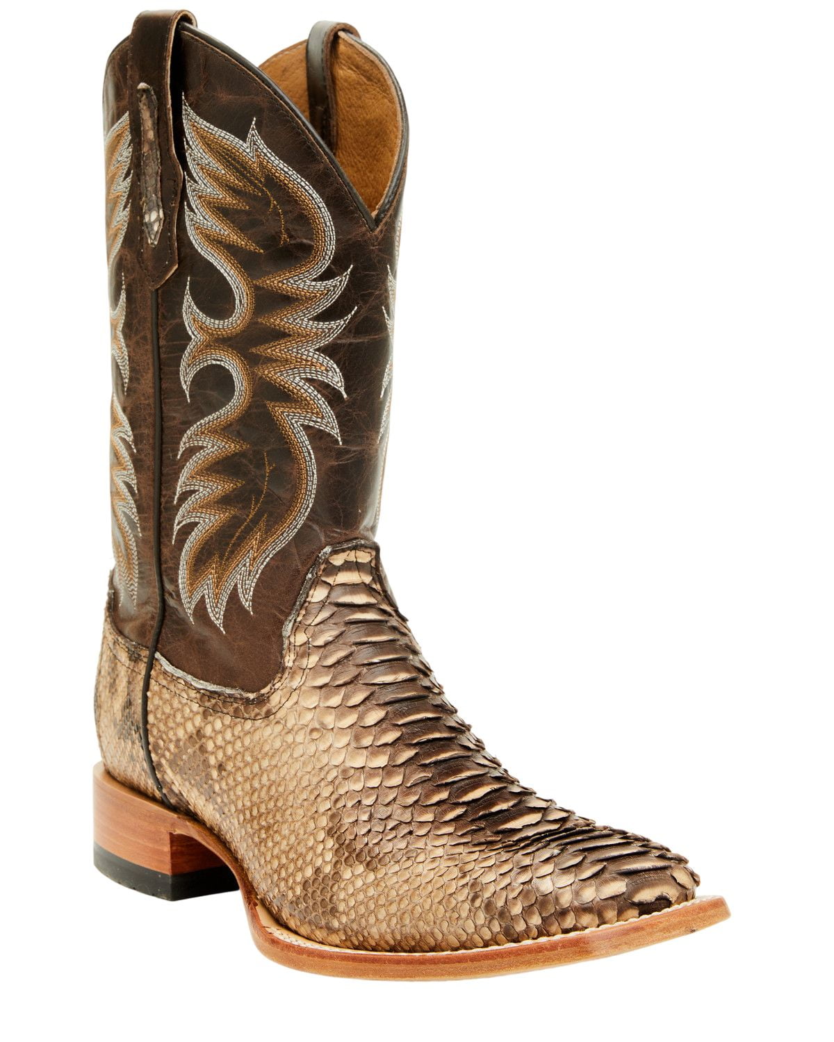 Cody James Men's Exotic Python Western Boot Broad Square Toe Dark Brown ...