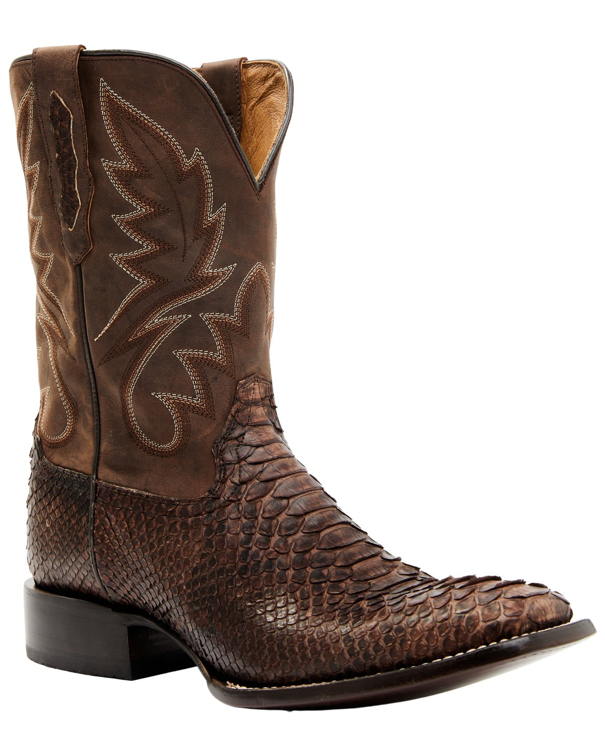 Cody James Men's Exotic Snake Western Boot Broad Square Toe Chocolate 8 ...