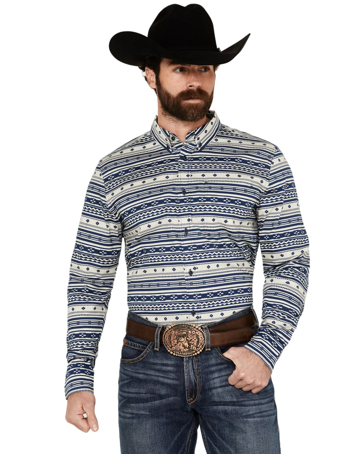 Cody James Men's Falcon Southwestern Striped Print Long Sleeve Button ...