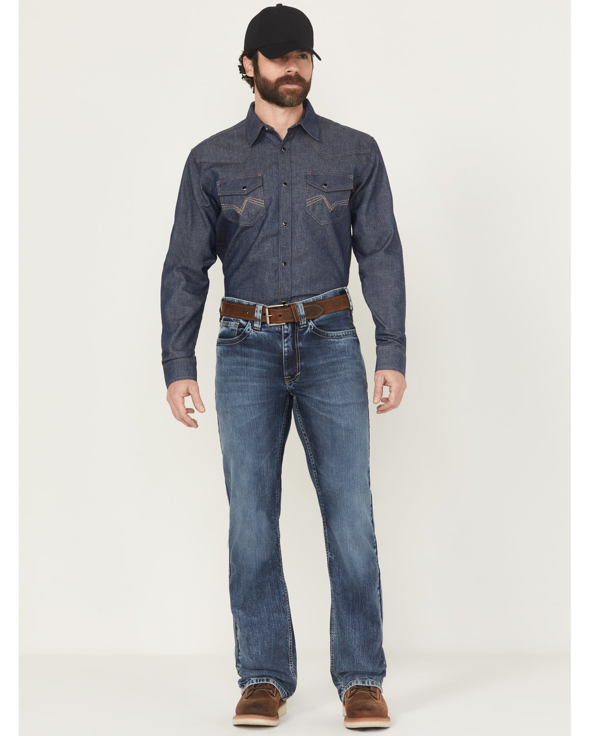 Cody James Men's Fr Medium Wash Slim Bootcut Stretch Denim Work Jeans ...