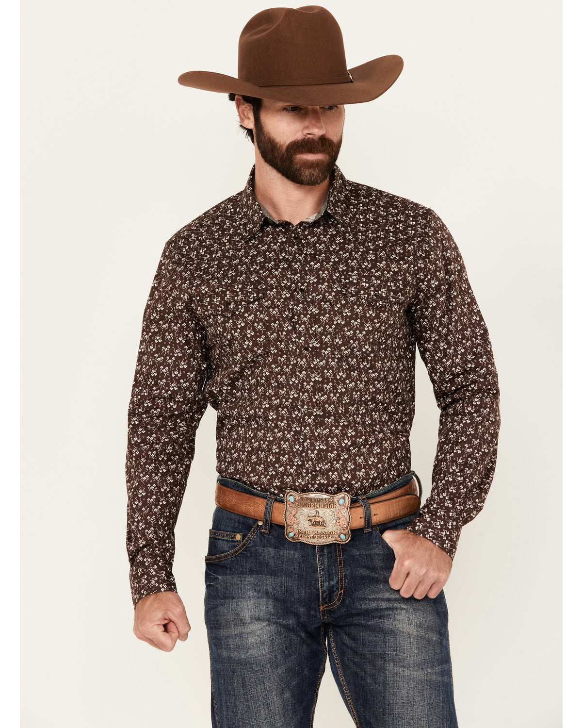 Cody James Men's Garrison Floral Print Long Sleeve Snap Western Shirt ...