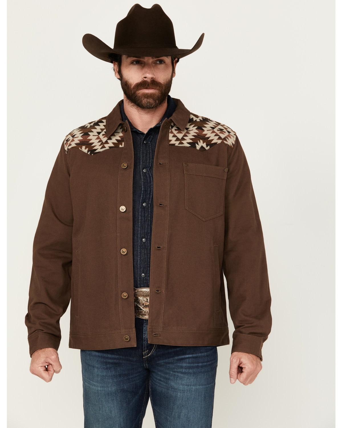 Cody James Men's Goldmine Southwestern Print Yoke Canvas Trucker Jacket ...