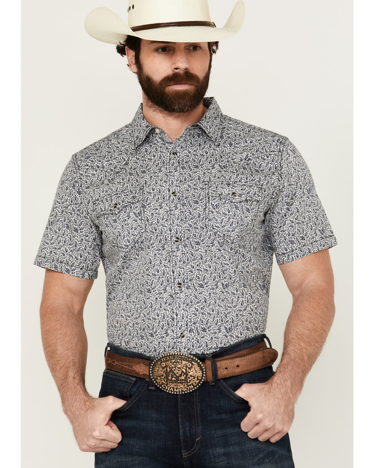 Cody James Men's Graffiti Floral Print Short Sleeve Snap Western Shirt ...