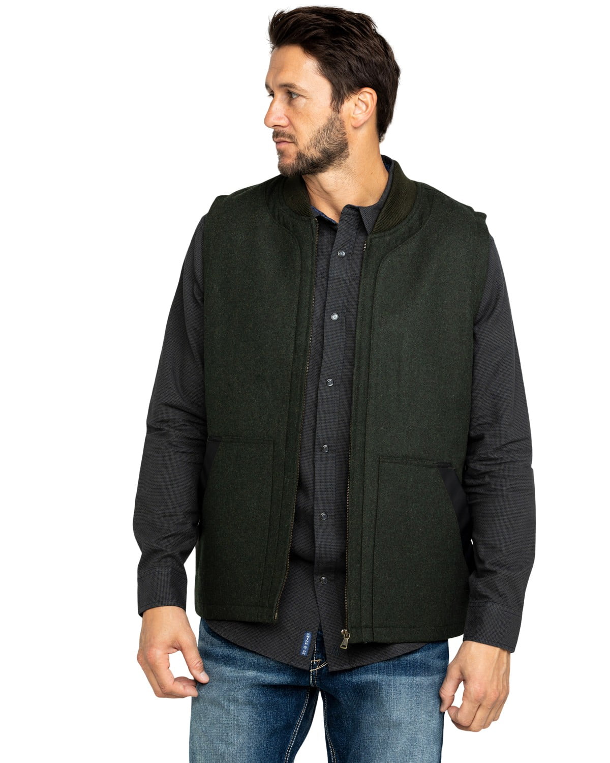 Cody James Men's Grover Wool Blend Leather Pocket Vest - CMFA19V7 ...