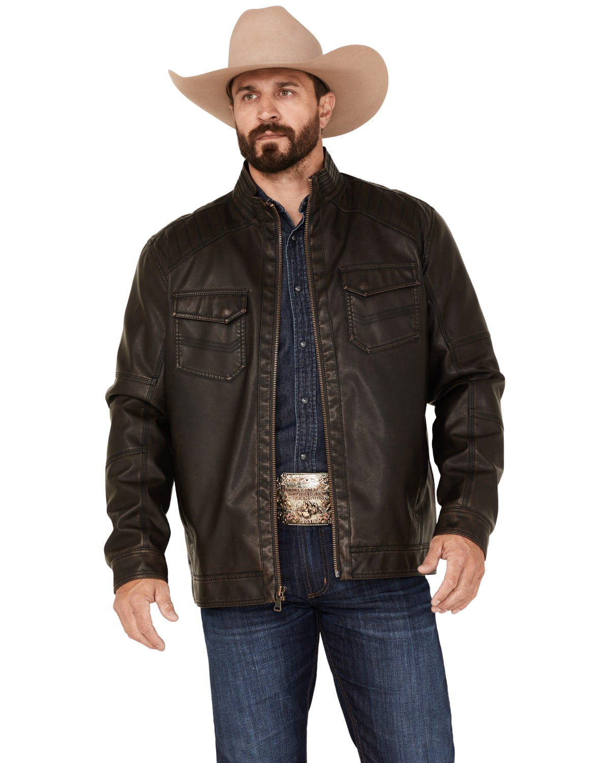 Cody James Men's Houston Distressed Moto Jacket Big And Tall Brown Tall - Walmart.com