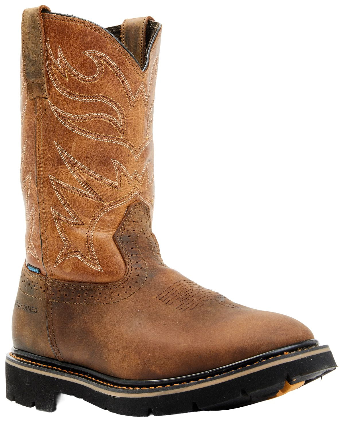 Cody James Men's Mustang Pull-On Waterproof Work Boot Soft Toe Tan 10 D ...