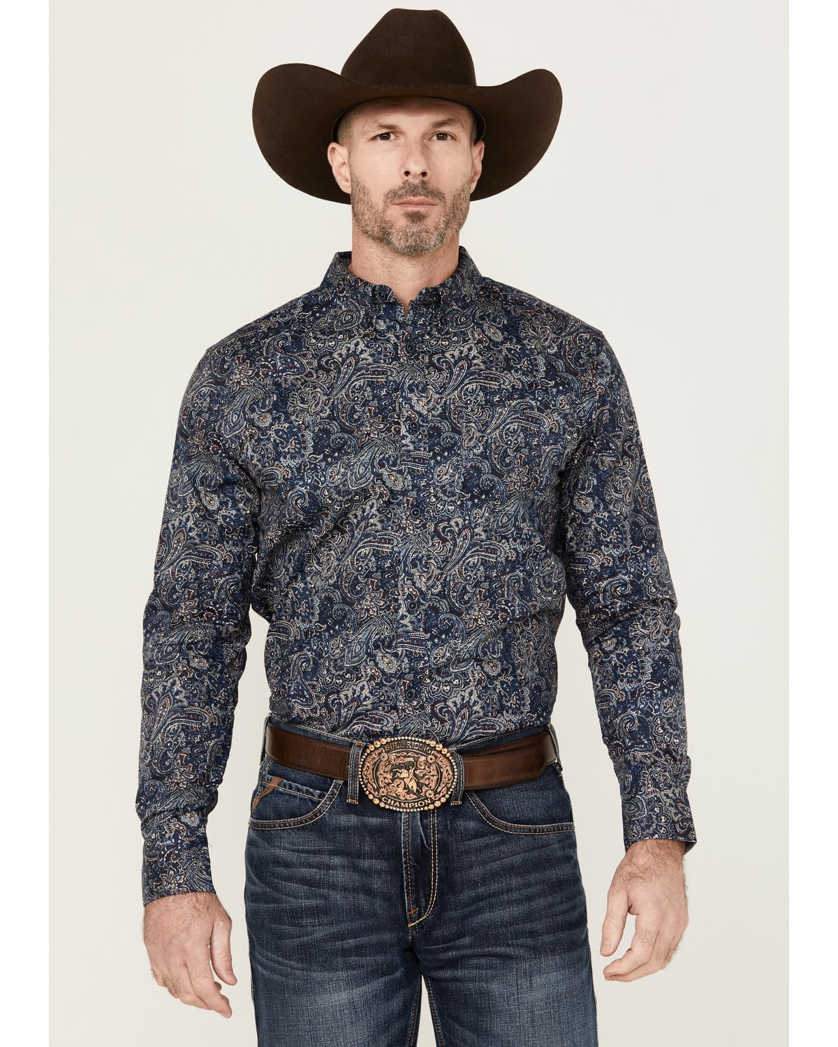 Cody James Men's Neverland Paisley Print Long Sleeve Button-Down ...