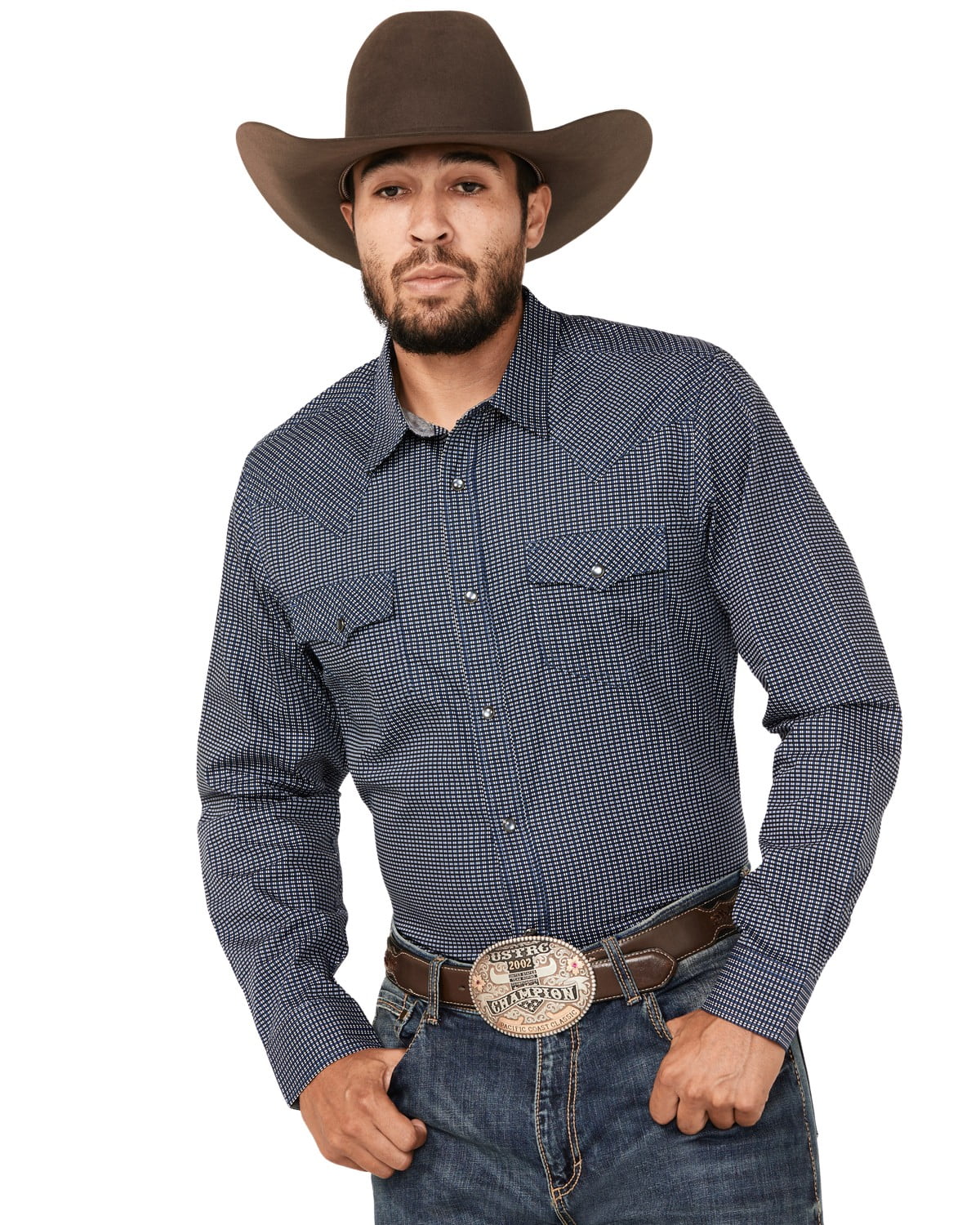 Cody James Men's Old West Checkered Print Long Sleeve Snap Western ...