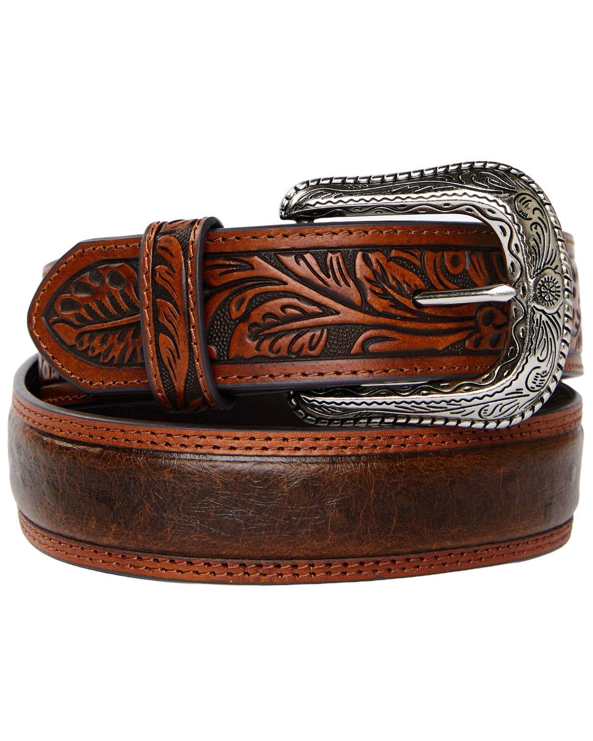 Cody James Men's Ostrich Print Tooled Belt - CJASU22BT16 46 - Walmart.com