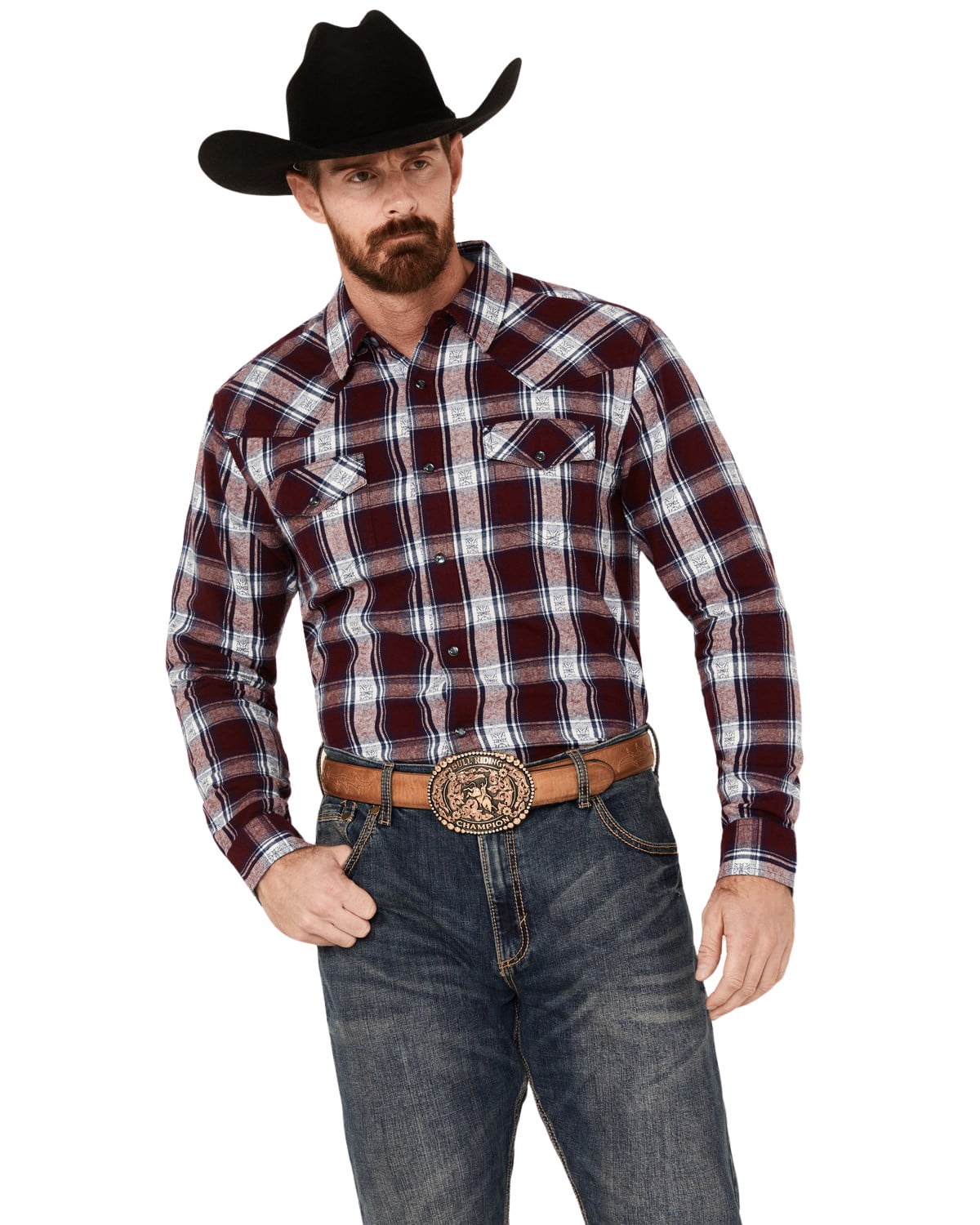 Cody James Men's Peace Treaty Plaid Print Long Sleeve Snap Flannel ...