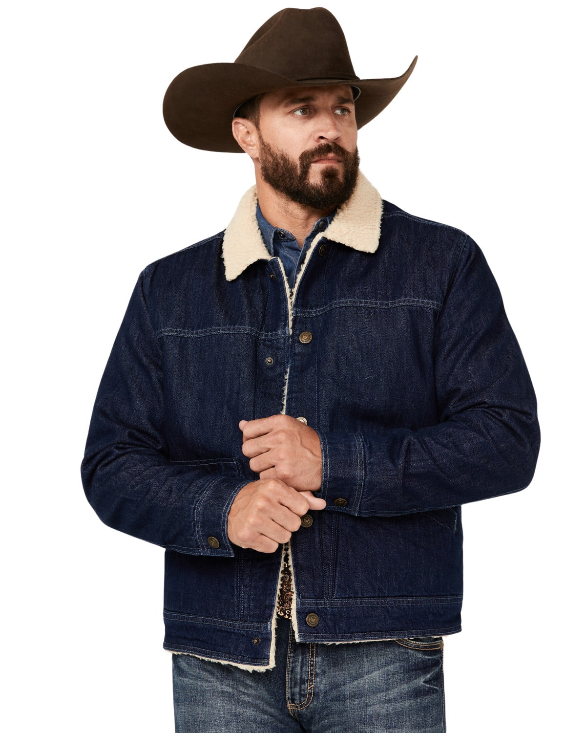 Cody James Men's Sherpa Lined Denim Bomber Jacket Blue - Walmart.com
