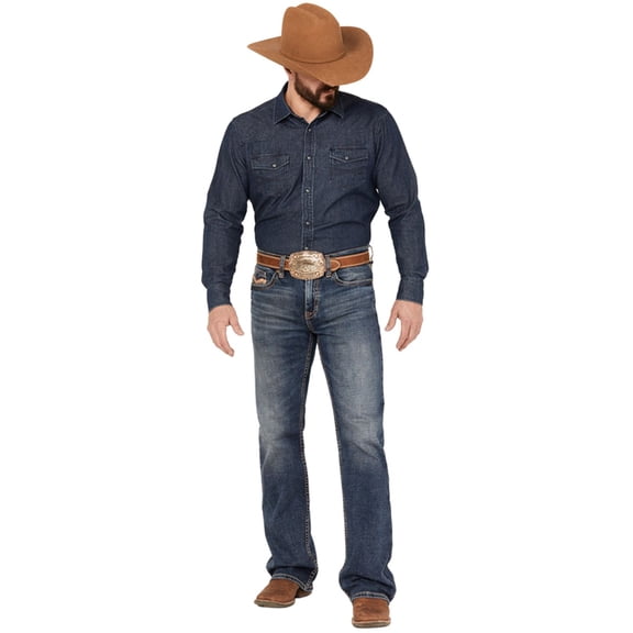 T.K. Axel Men's Flattering Slim Boot Cut Button & Zip Stretch Denim ...