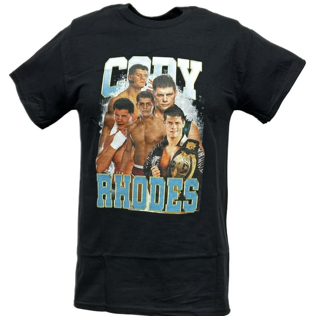 Cody Rhodes Blue Five Pose Black T-shirt AEW WWE - Walmart.com