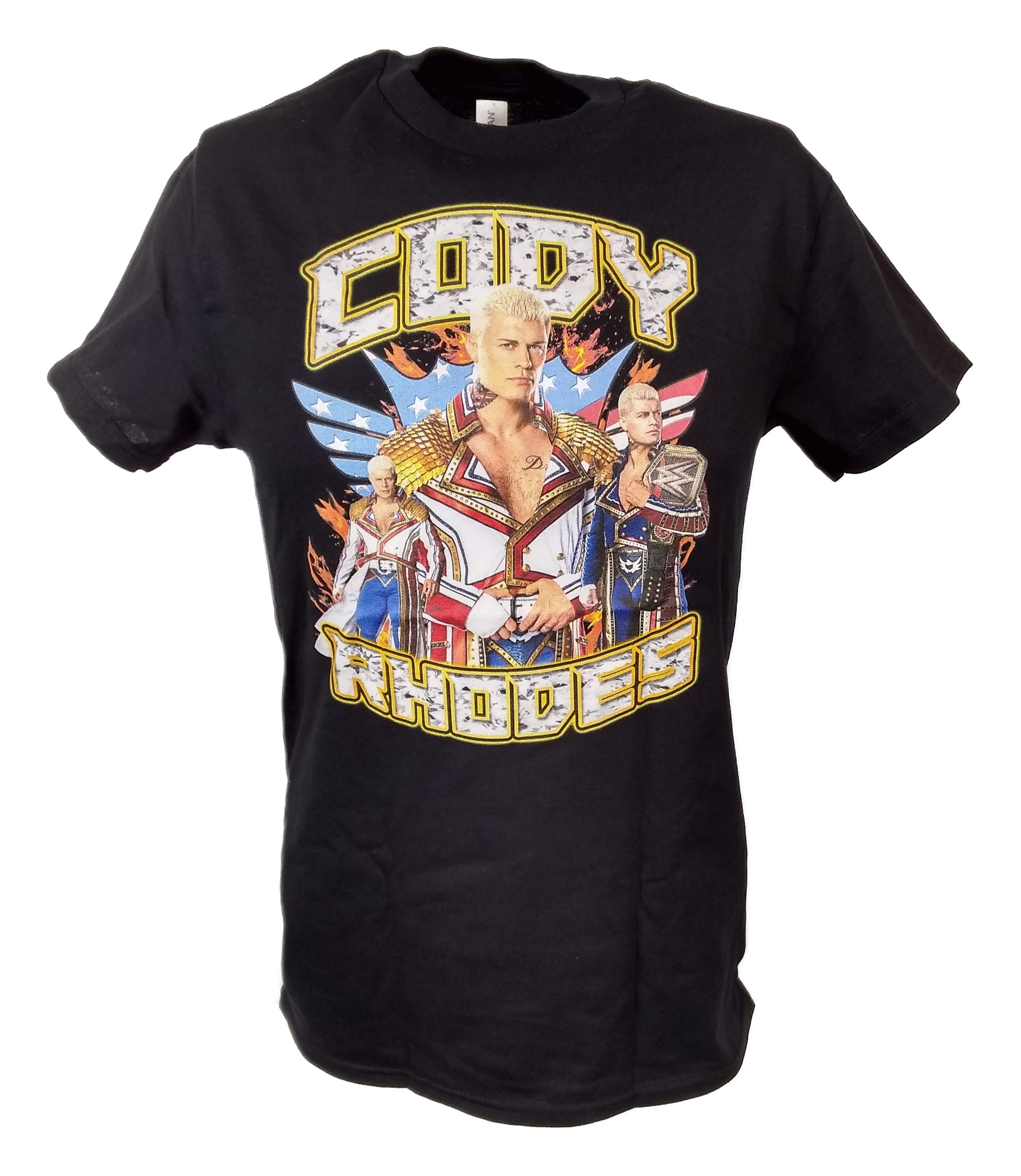Cody Rhodes Three Pose Mens Black T-shirt - Walmart.com