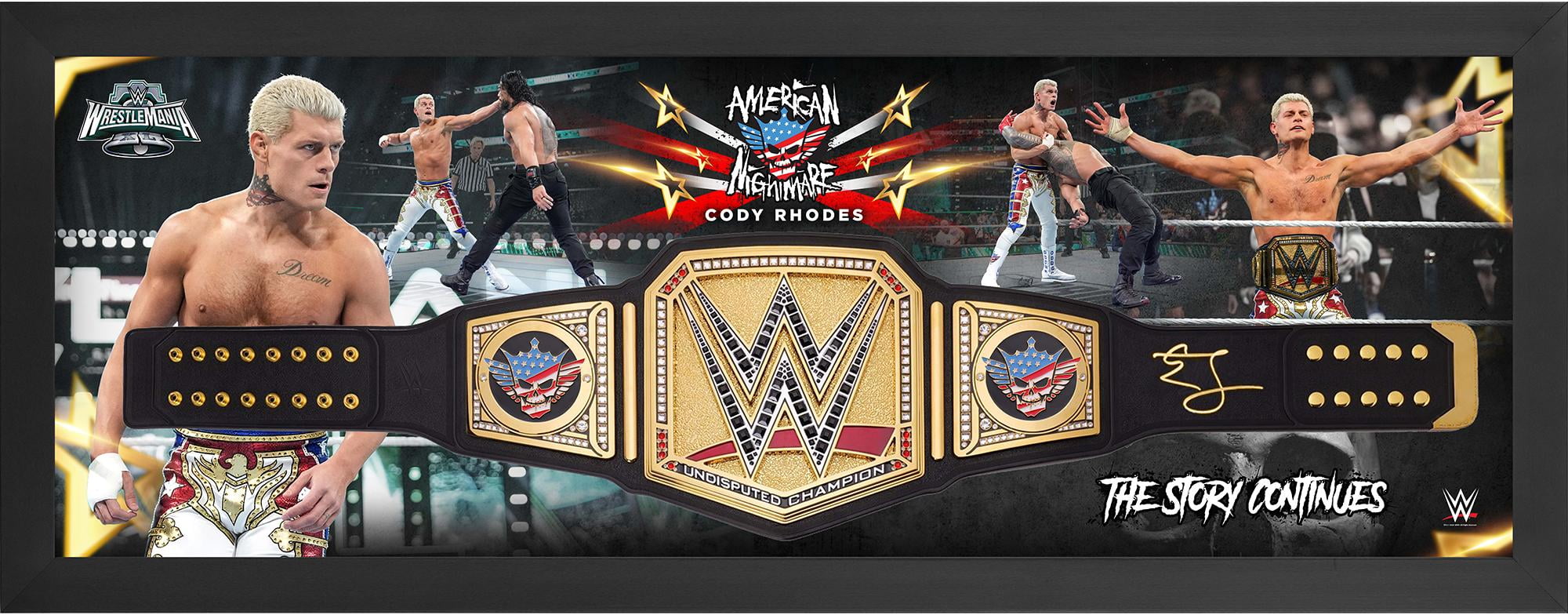 Cody Rhodes WWE Framed Autographed Universal Championship Replica Title ...