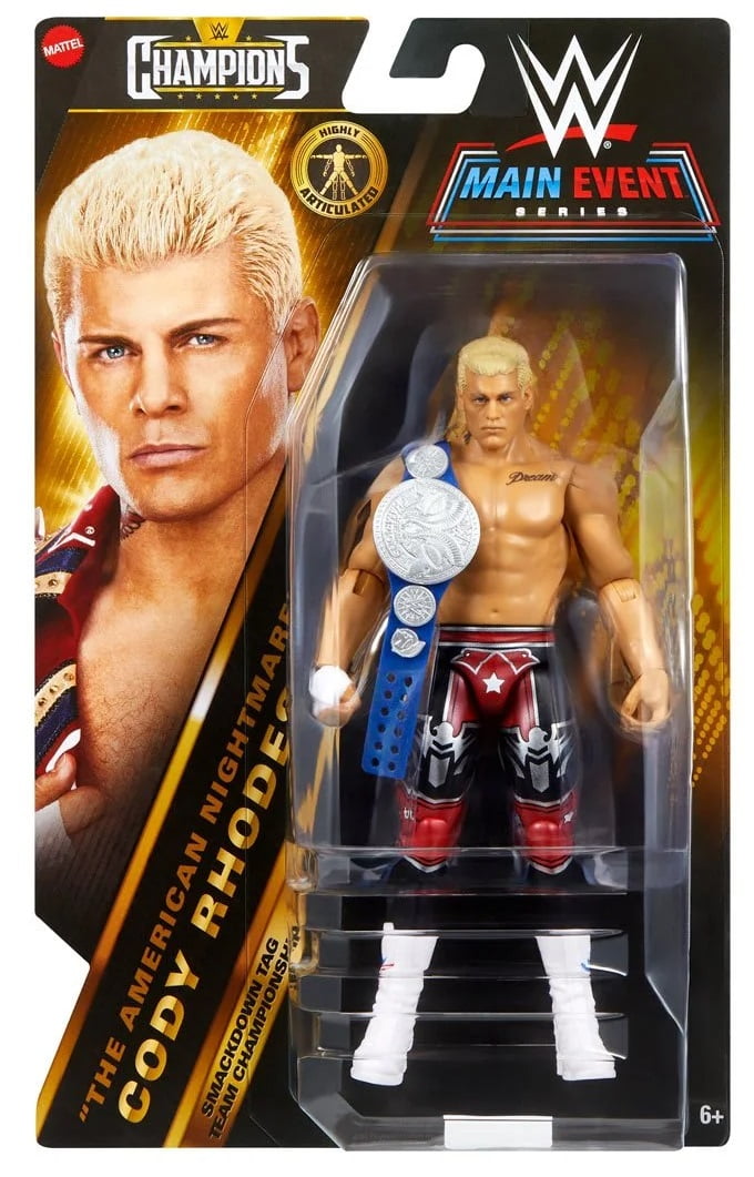WWE Cody Rhodes Main Event Champions 6-Inch Action Figure with WWE ...