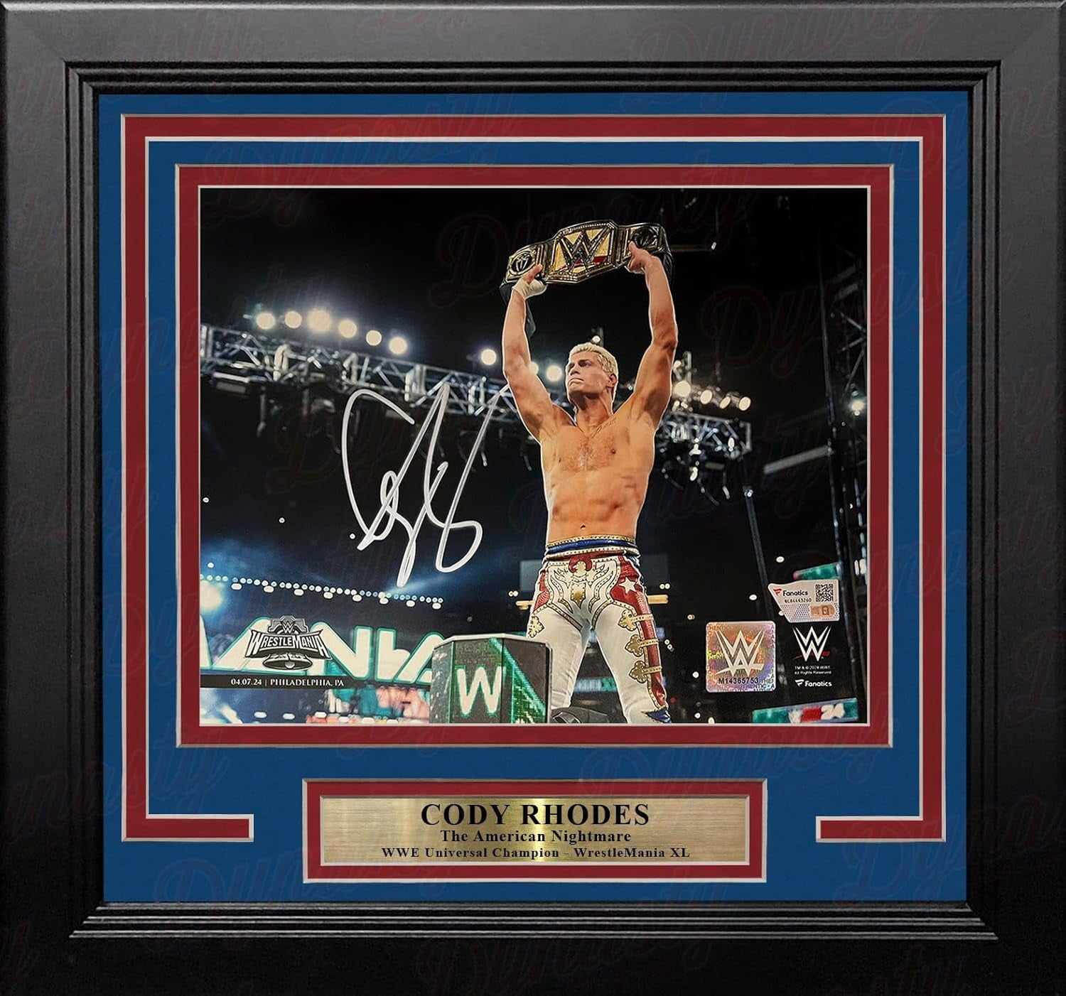 Cody Rhodes WrestleMania XL Championship Celebration Autographed 8" x ...
