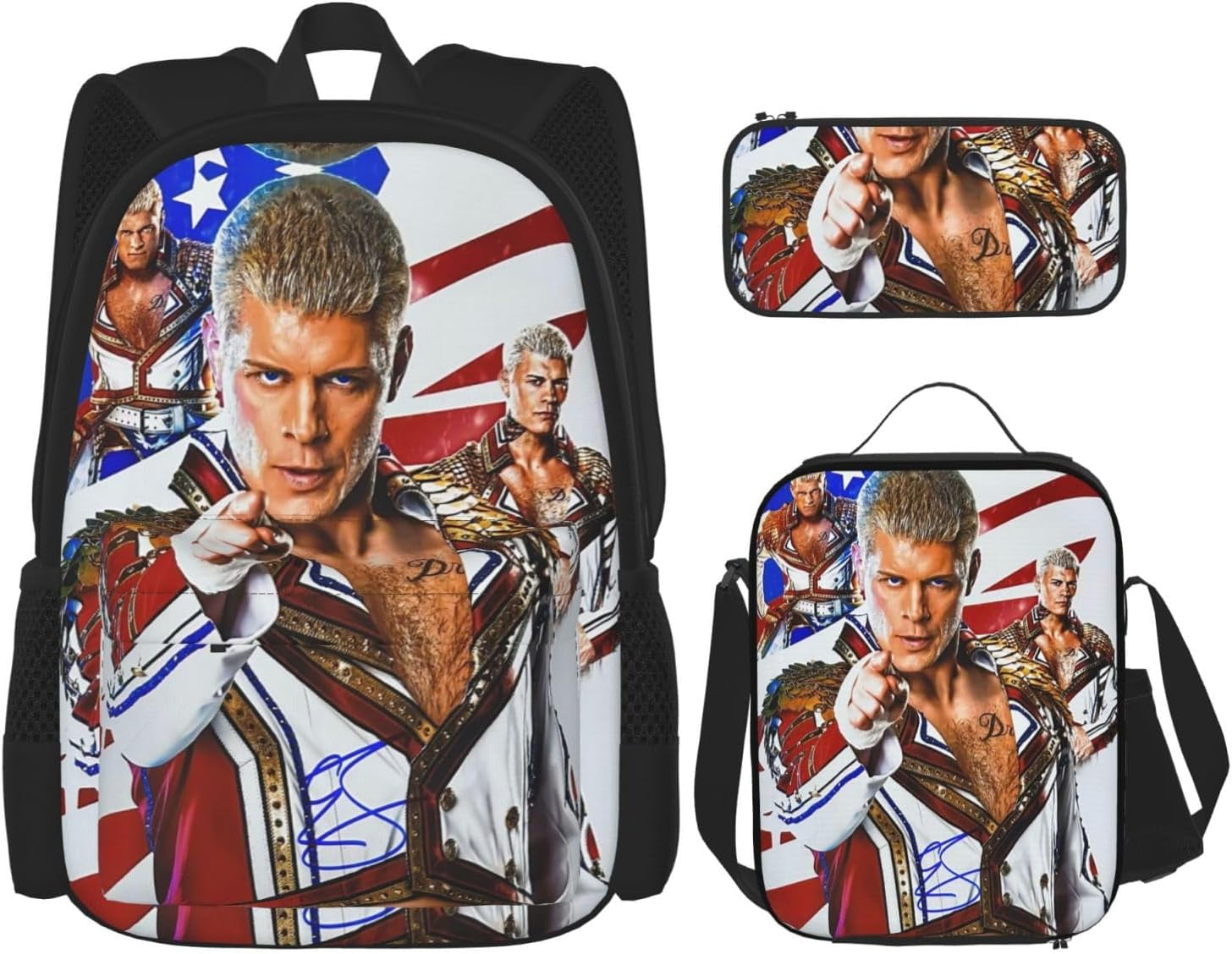 Cody Wrestler Rhodes Backpack 3 Pieces Set With Lunch Box And Pencil ...