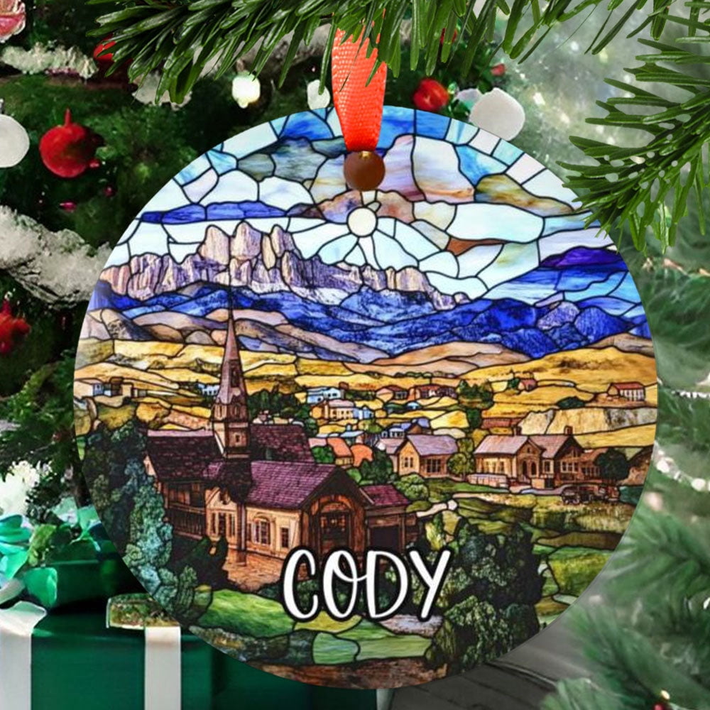 Cody Wyoming Christmas Ornament, Ceramic/Acrylic - Cody Wyoming ...