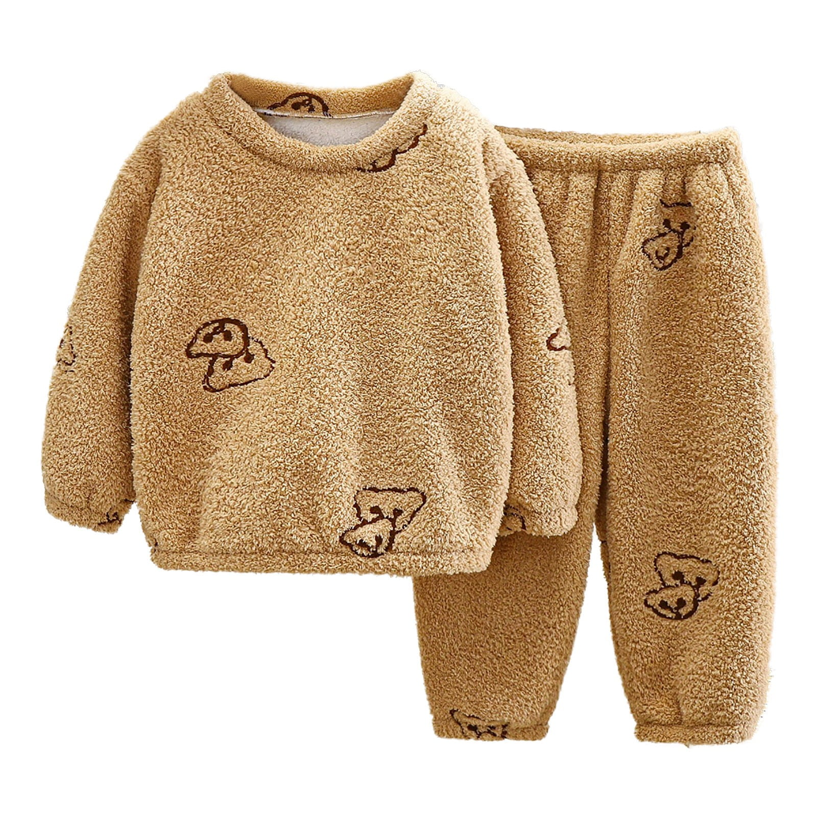 Coerni 2-Piece Boys Girls Fleece Pajamas Set Winter Sleepwear Kids Toddler Fuzzy Fleece Pjs ...