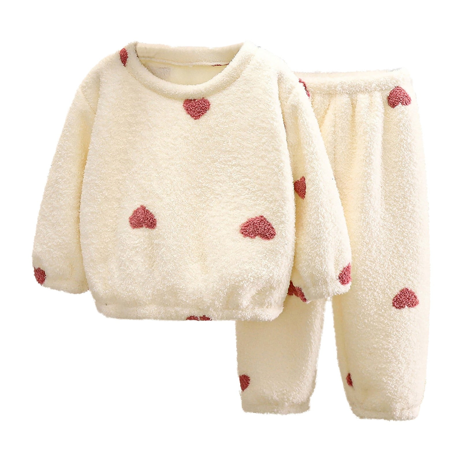 Coerni 2-Piece Boys Girls Fleece Pajamas Set Winter Sleepwear Kids Toddler Fuzzy Fleece Pjs ...