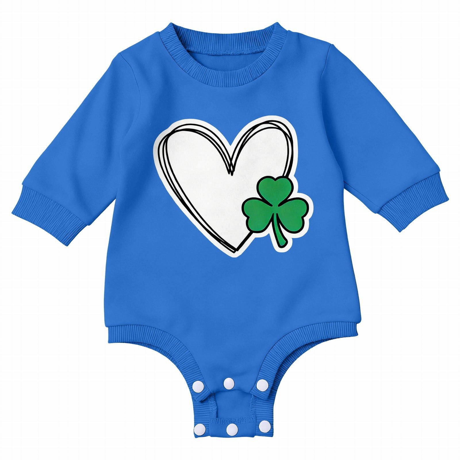 Coerni Baby Bodysuit With Colorful Heart Print Four Leaf Clover Romper ...