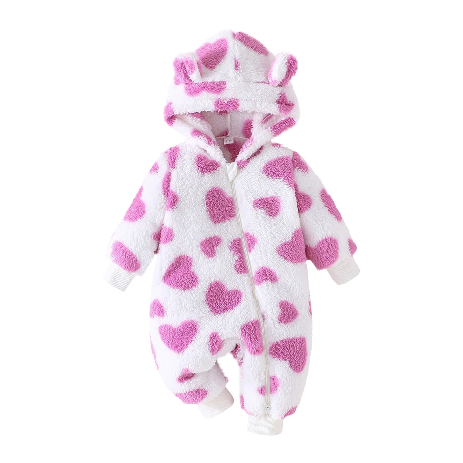 Coerni Baby Cute Furry Hood Romper Toddler Boy Girl Thicken Warm Fleece ...