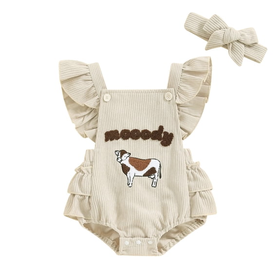 Coerni Baby Girl Clothes Cotton Bubble Romper Ruffle Floral Bodysuits ...