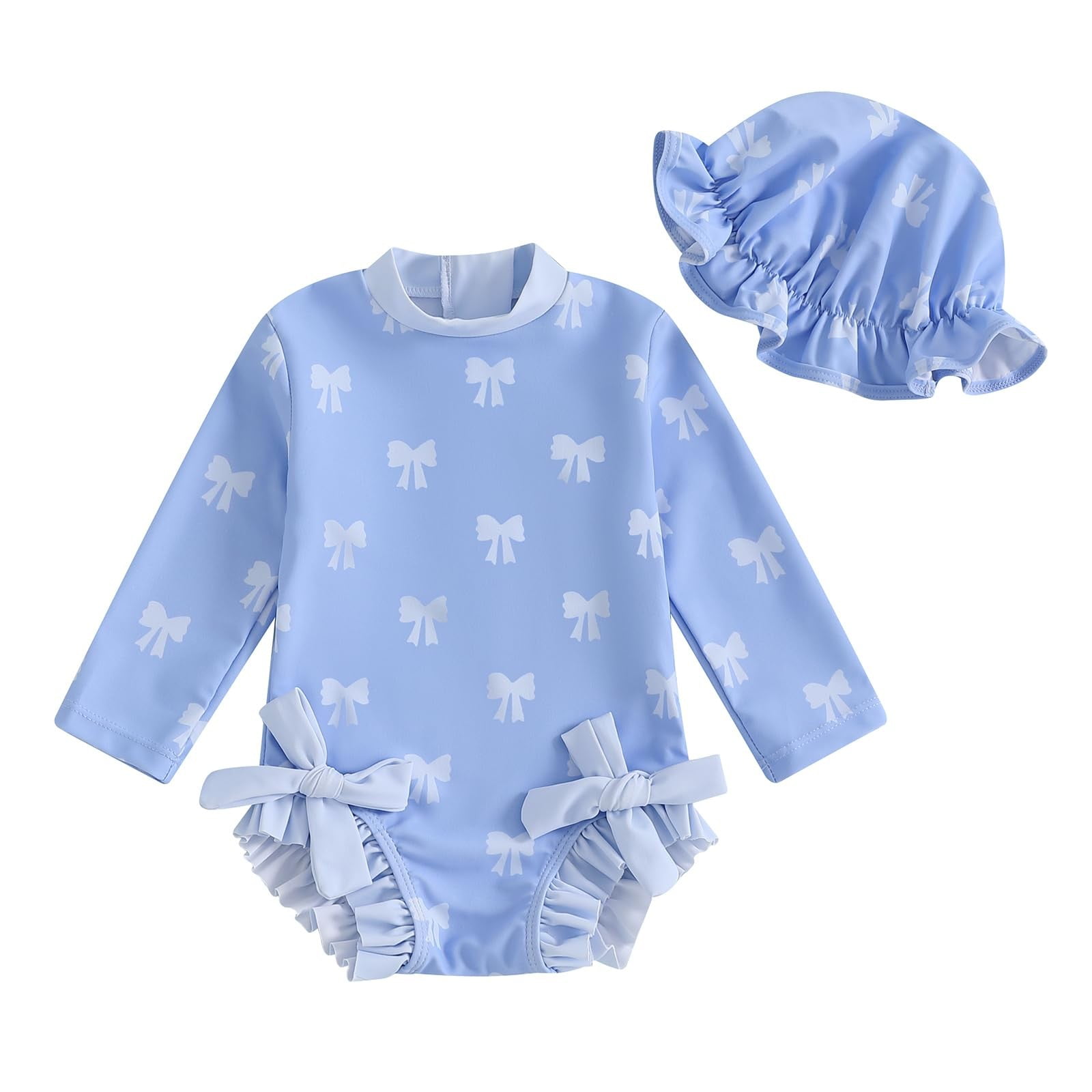 Coerni Baby Girl Swimsuit Baby Girls Long Sleeve Swimsuit Romper with ...