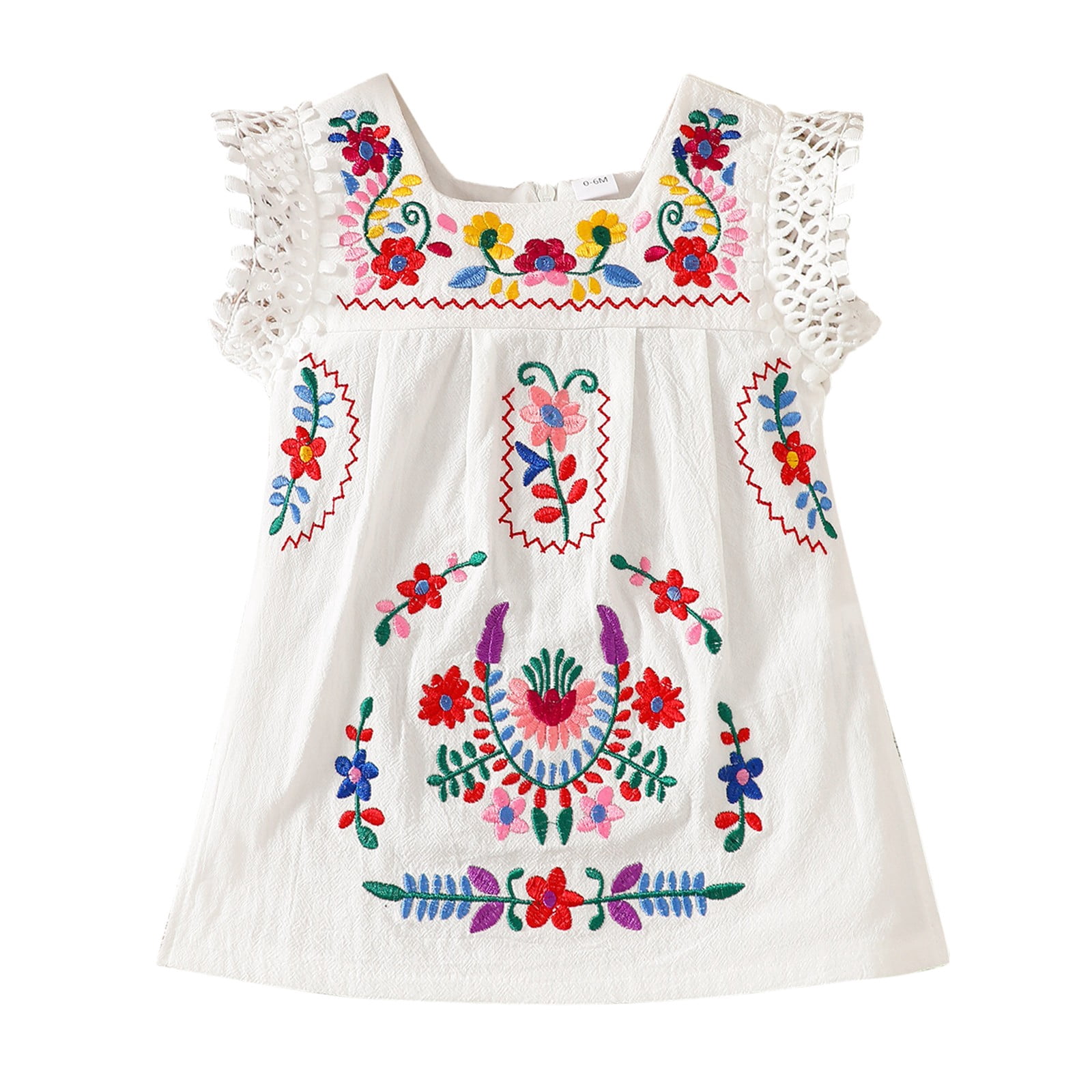 Coerni ﻿ Baby Girls Mexican Dress Traditional Floral Embroidered Dress ...