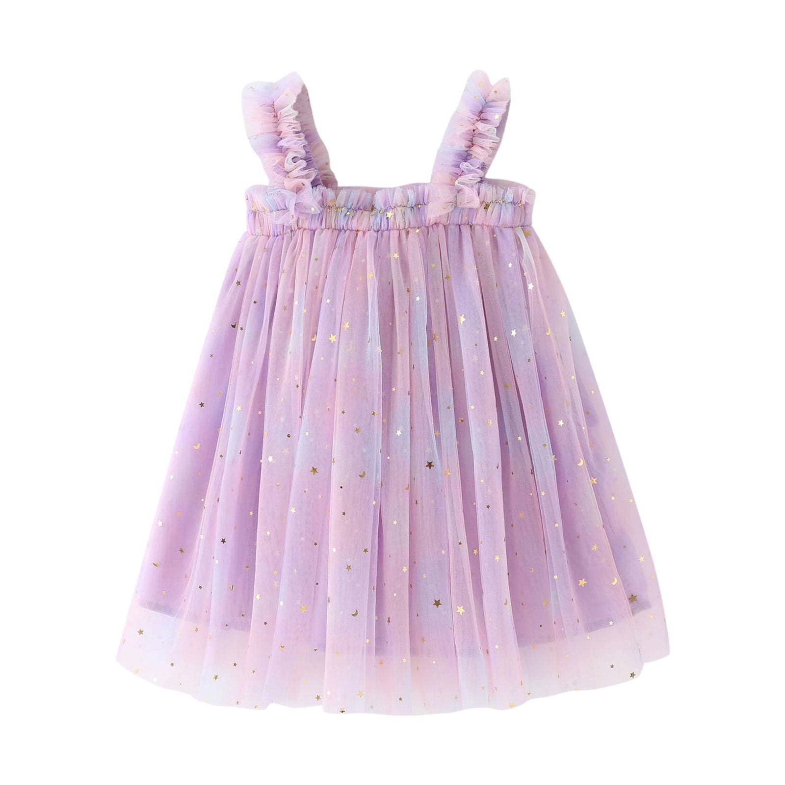 Coerni Baby Girls Tulle Tutu Dress Sleeveless Star Sequin Layered Tulle ...