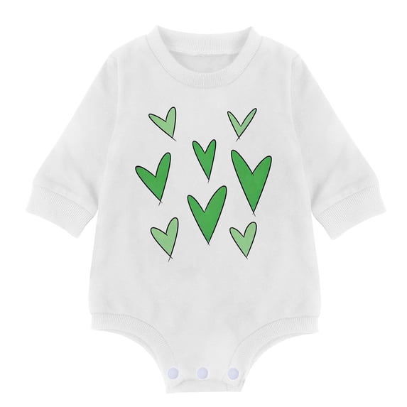 Coerni Baby Heart Print Romper New Born Soft Long Sleeve Onesie ...