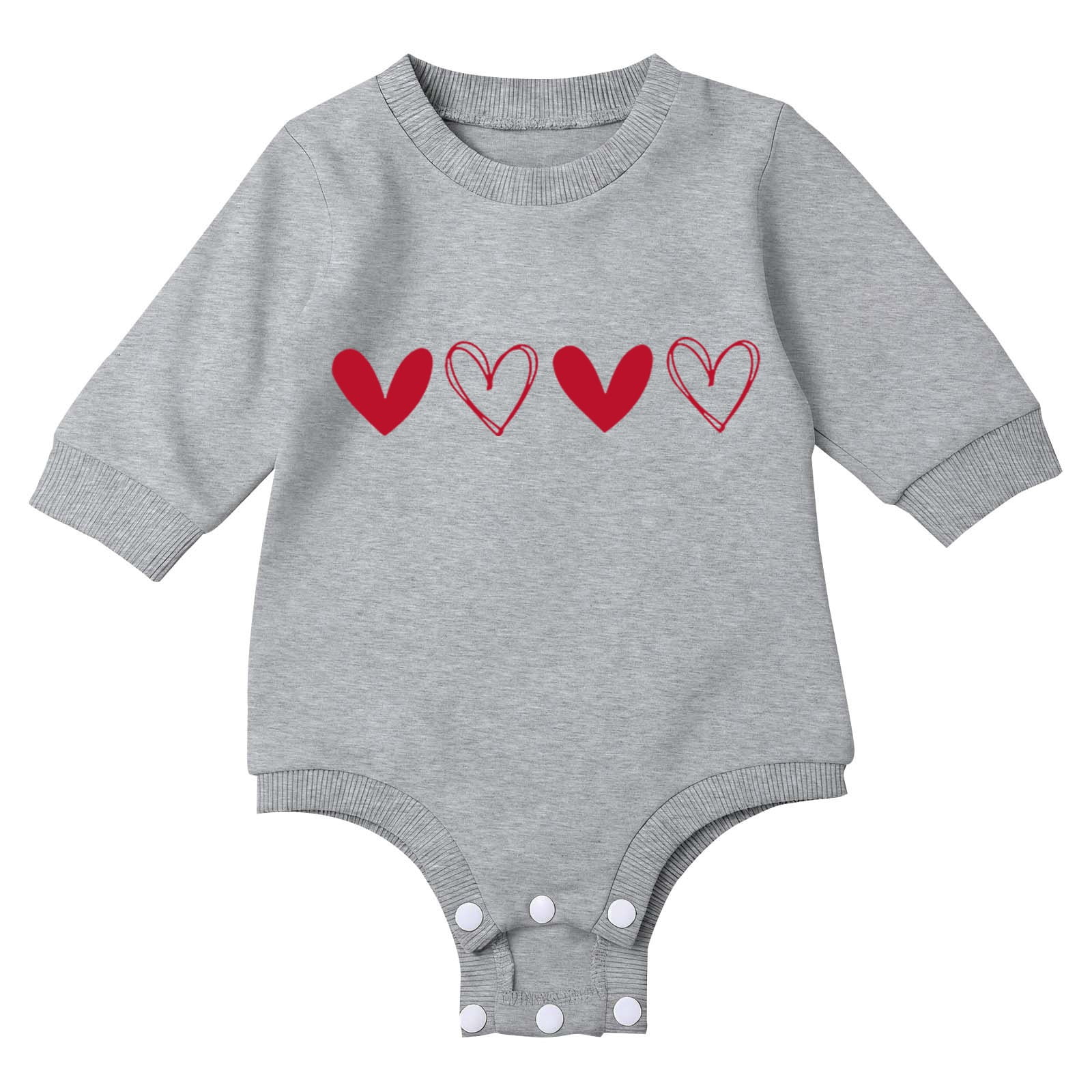 Coerni Baby Heart Prints Bodysuit New Born Valentines Day Outfits Long ...